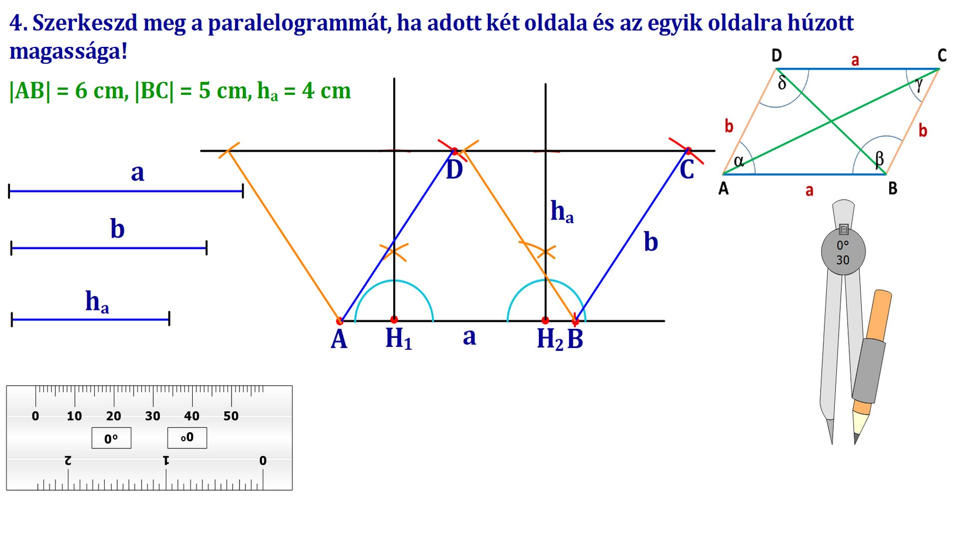 PARALELOGRAMMA SZERKESZTÉSE (2. FELADATLAP)