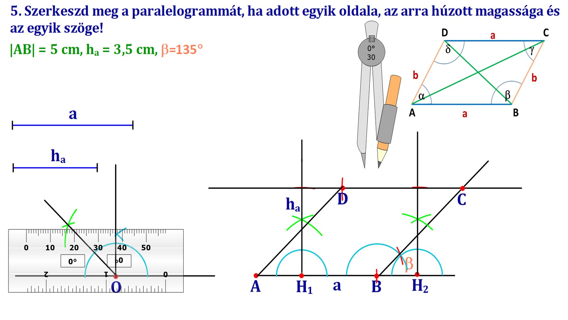 PARALELOGRAMMA SZERKESZTÉSE (2. FELADATLAP)
