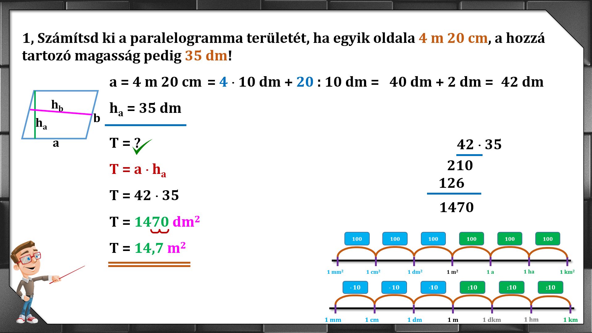 PARALELOGRAMMA TERÜLETE ÉS KERÜLETE (KIDOLGOZOTT EGYEDI FELADATOK)