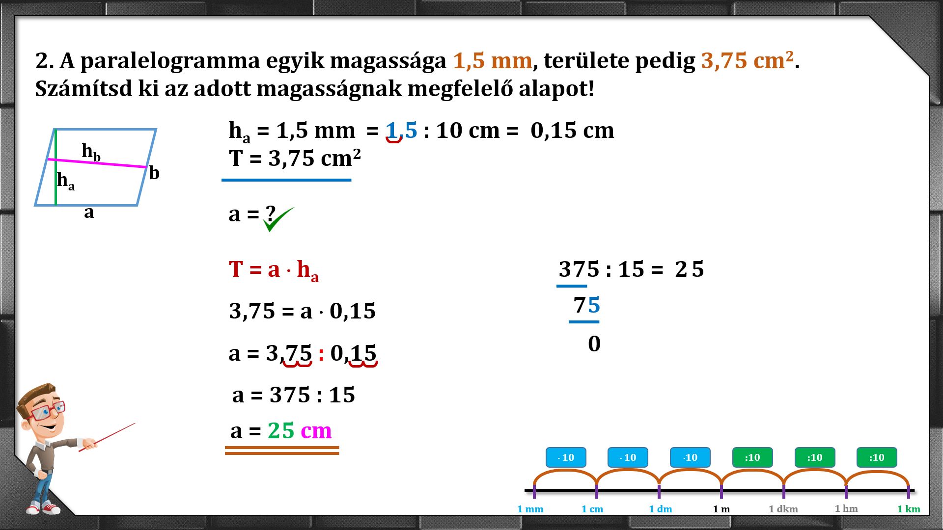 PARALELOGRAMMA TERÜLETE ÉS KERÜLETE (KIDOLGOZOTT EGYEDI FELADATOK)