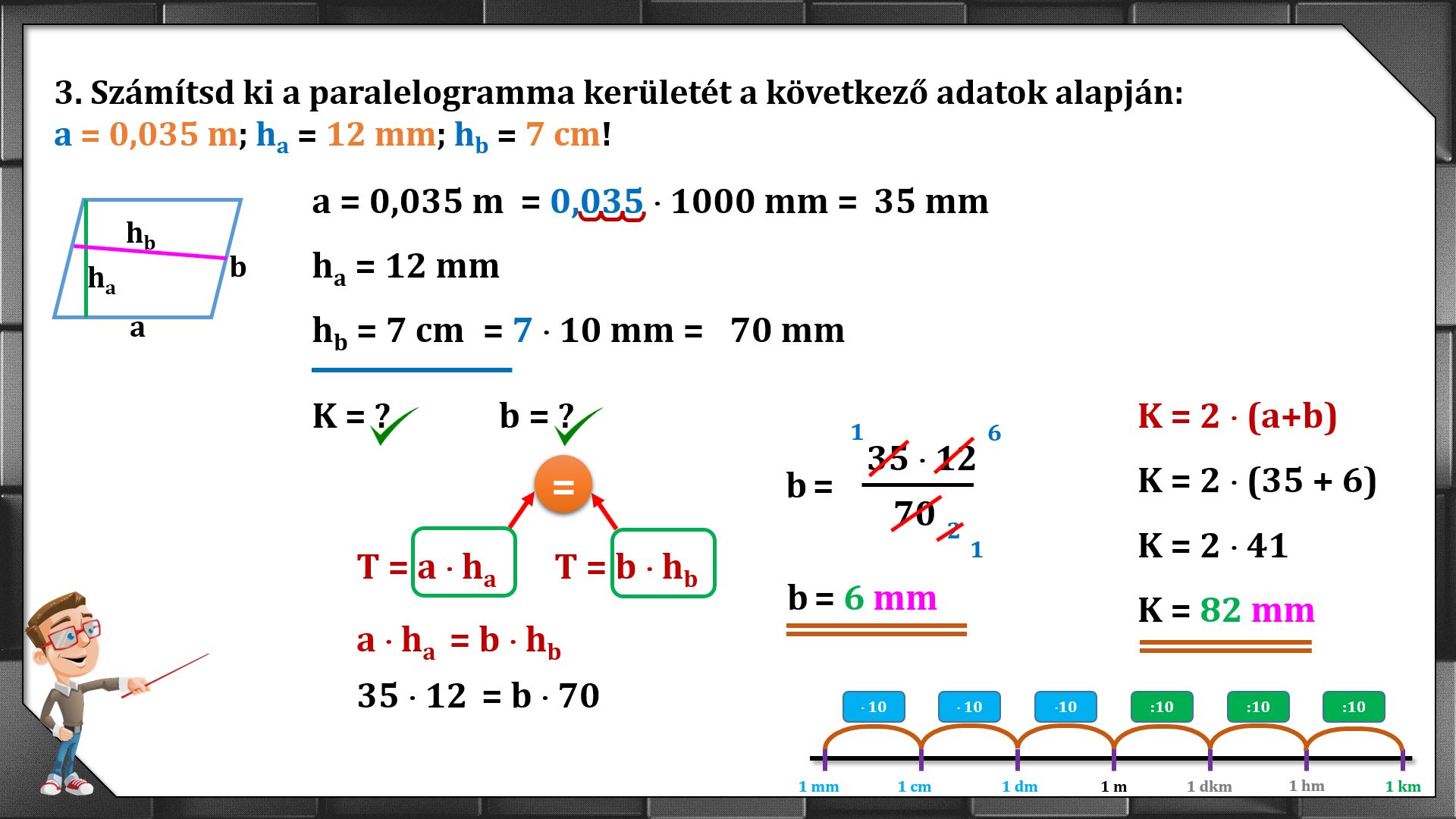PARALELOGRAMMA TERÜLETE ÉS KERÜLETE (KIDOLGOZOTT EGYEDI FELADATOK)